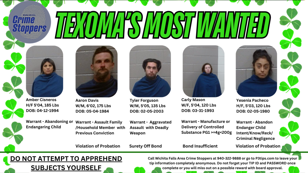 Texoma's Most Wanted | Wichita Falls Area Crime Stoppers