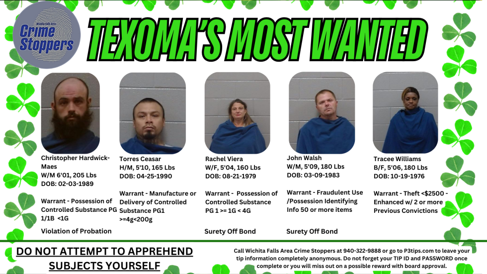 Texoma's Most Wanted | Wichita Falls Area Crime Stoppers